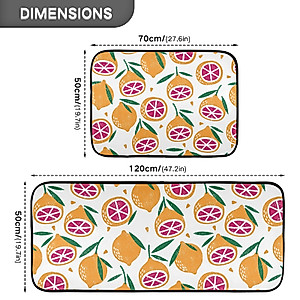 DOMIKING Citrus Lemon Kitchen Mats 2 Pieces Non-Slip Anti Fatigue Kitchen Rugs and Mats Set for Floor Cushioned Standing Mats Area Rug Runner for Hallyway Kitchen Bedroom