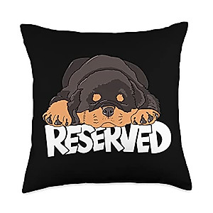FIDORATIS Fluffy Dog Lovers Gifts and Shirts Reserved for The Dog Rottweiler Rottie Couch Home Decoration Throw Pillow, 18x18, Multicolor