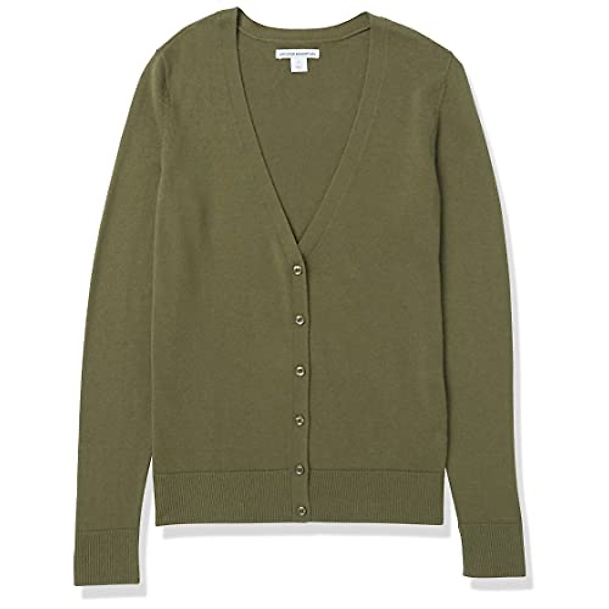 Amazon Essentials Women's Lightweight V-Neck Cardigan Sweater (Available in Plus Size), Olive, Medium