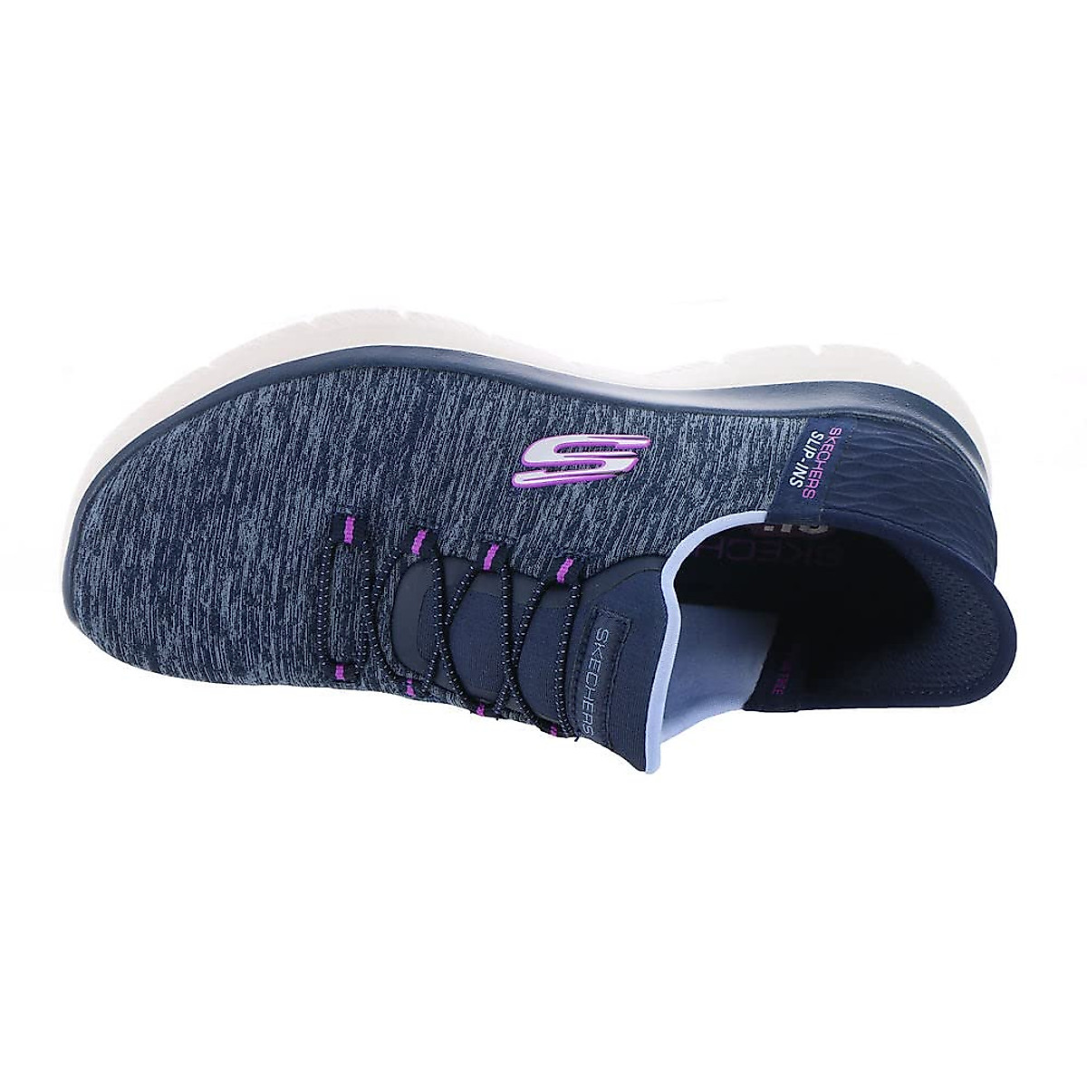 Skechers Women's Hands Free Slip Ins Summits Dazzling Haze Sneaker, Navy Purple, 8
