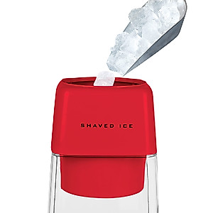 Nostalgia Retro Electric Table-Top Snow Cone Maker, Vintage Shaved Ice Machine Includes 1 Reusable Plastic Cup and Ice Mold, Red