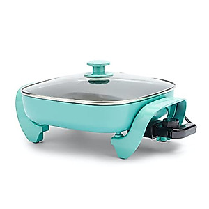 Greenlife Turquoise 5 Quart Electric Square Skillet