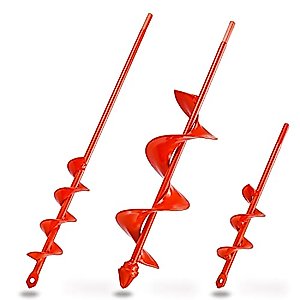 ACROTOL Upgrade Auger Drill Bit for Planting 1.6inchx9inch 2inchx16inch and 4inchx16inch, 3 Pieces Garden Auger Spiral Drill Bit for 1.6inchx9inch 2inchx16inch 4inchx16inch