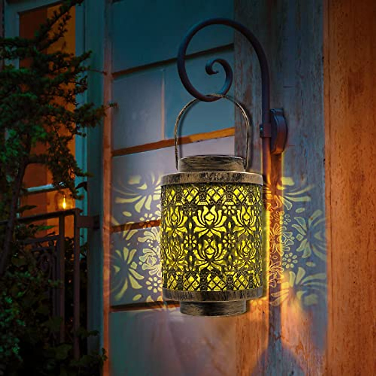 2 Pack Solar Lanterns Outdoor Waterproof, TYNLED Metal Solar Lantern Hanging Solar Outdoor Lanterns Solar Powered Outdoor Lanterns for Garden Patio Pathway Yard Porch