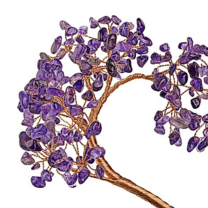 Jovivi Amethyst Crystal Heart Money Tree Healing Gemstone Bonsai Tree for Wedding Ceremony Reiki Balancing Energy Meditation Feng Shui Wealth & Good Luck Home Indoor Office Decor 7.87"-8.26"