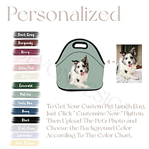 Personalized Pet Lunch Bag, Custom Pet Lunchbag, Custom Insulated Neoprene Lunch Bag, Customizable Pet Photo Lunch Tote with Zipper, Cute Funny Reusable Lunch Box Containe for Adults, Pet Lovers