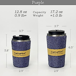 Cupcupmore 12 oz Bling Purple Rhinestone Stainless Steel Coffee Tumbler,Shiny Travel Insulated Coffee Mug with Lid, Reusable Spill Proof Coffee Cup,Portable Thermal Mug for Hot and Cold