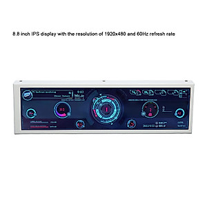8.8Inch Display Computer Temp Monitor, CPU Hardware External Expansion Display High Resolution Screen Data Monitor for Computer Case PC , PC Sensor Panel Secondary Screen