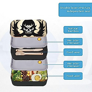 Devil Satan Adult Lunch Box, Bento Box, With Cutlery Set Of 3, 2 Compartments, Rectangular, Lunch Box For Adults