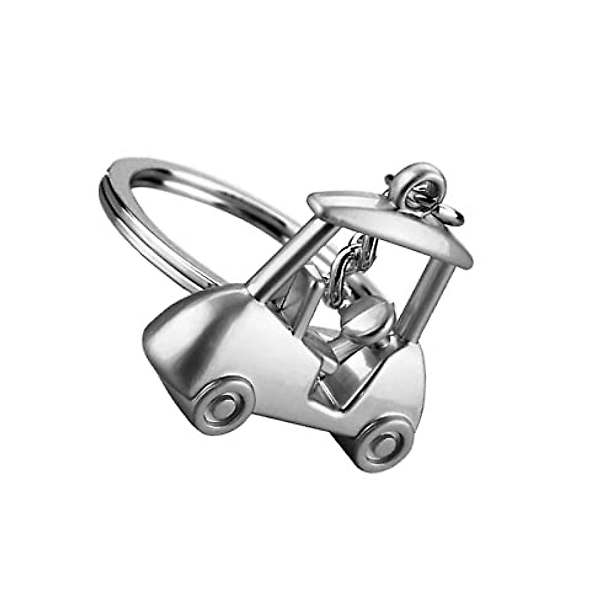 ARFUKA Keychain Golf Cart Pendant Keyring Unisex Key Organizer Holder Keyring Birthday Christmas Wedding Valentine's Day Gift for Men and Women Silver