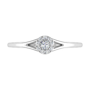 0.09 Carat Prong Set Diamond Engagement Ring in 10K White Gold (Ring Size 5)