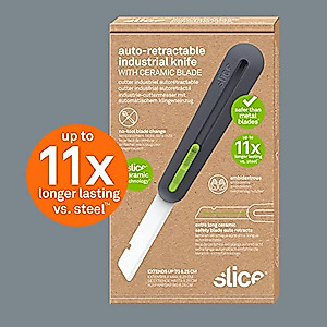 Slice 10560 3" Extra Long Insulation Foam Tool, Designed for Foam Cutting, Finger Friendly, Ceramic Blade, Automatically Retracts