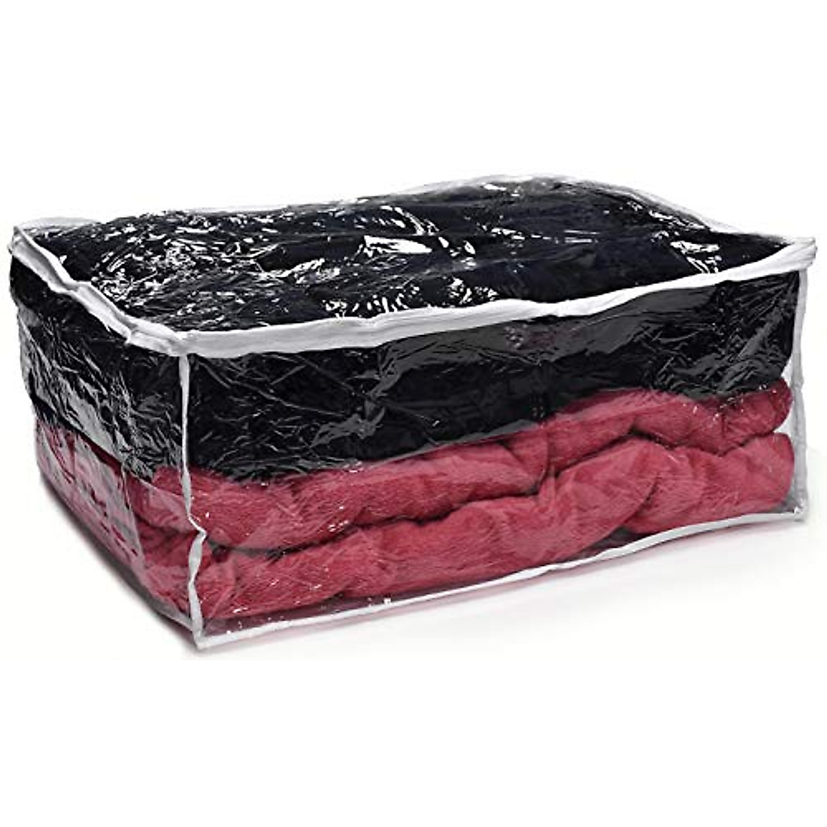 Clear Blanket Storage Bag - Durable Vinyl Material to Shield Your Blankets and Clothes from Dust, Dirt and Moisture. Easy Gliding Zipper for Easy Access.