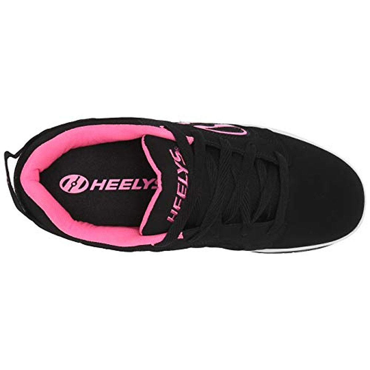 HEELYS Girl's Voyager Tennis Shoe, Black/Pink, 2 M US Big Kid