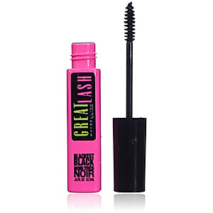 Maybelline Great Lash Washable Mascara, Volumizing Lash-Doubling Formula That Conditions As It Thickens, Blackest Black, 1 Count