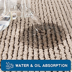 PURRUGS Machine Washable Kitchen Rug Set of 2, Non-Slip/Skid Kitchen Runner Rugs & Floor Mats, Super Absorbent Soft Area Rugs for Sink, Kitchen & Laundry, Rolled Packaging, Beige