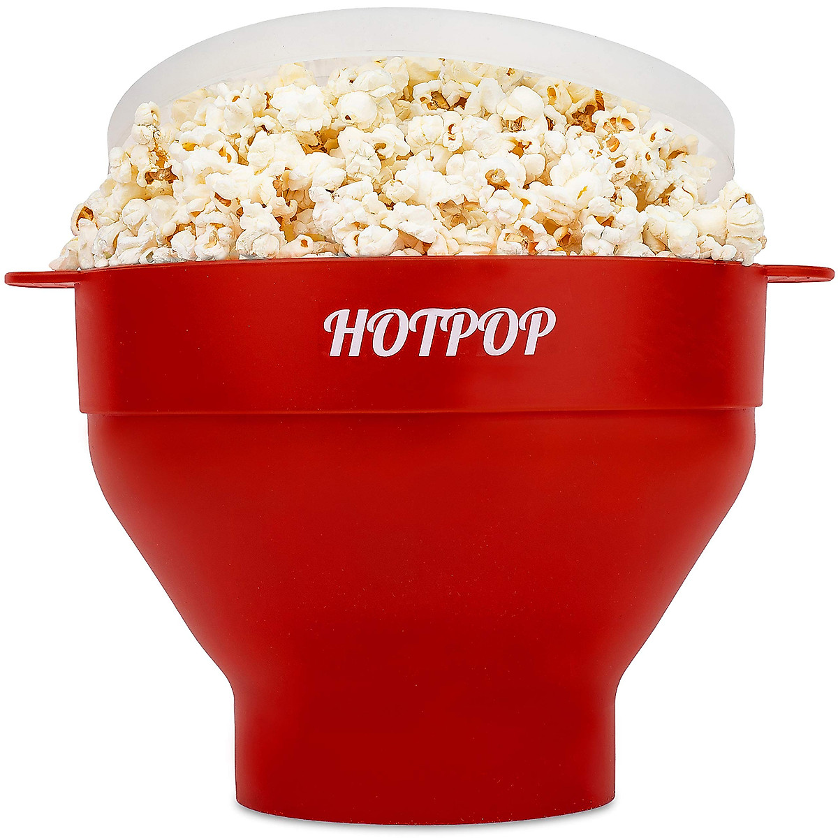 The Original HotPop Silicone Popcorn Maker - Microwave Popcorn Popper - Collapsible Bowl, Heat-Resistant, Easy to Clean, Ideal for Family Movie Nights, 15-Cup Capacity - Cherry