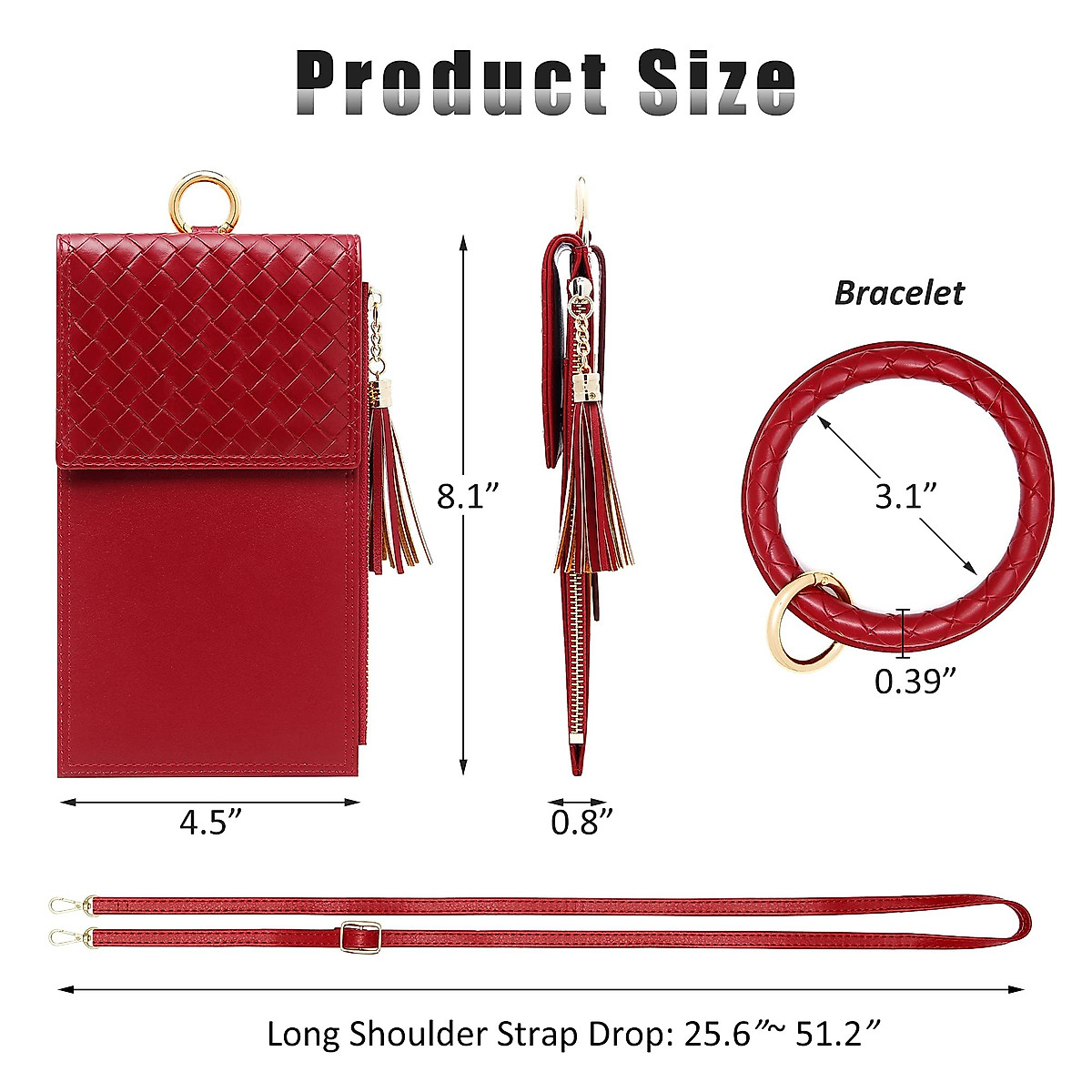 Badiya Small Crossbody Bag Cell phone Wallet Purse with Credit Card Holder for Women Bracelet Wristlet