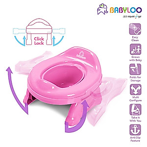 Babyloo Multipurpose 2 in1 Travel Potty (Pink)