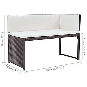 vidaXL Patio Dining Set 5 Pieces Patio Dining Dinner Balcony Backyard Terrace Dinette Table Chair Home House Steel Poly Rattan Brown