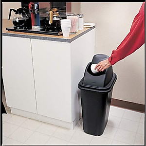 Rubbermaid Commercial FG306700BEIG Untouchable Polypropylene Top for Large Trash Cans, Beige