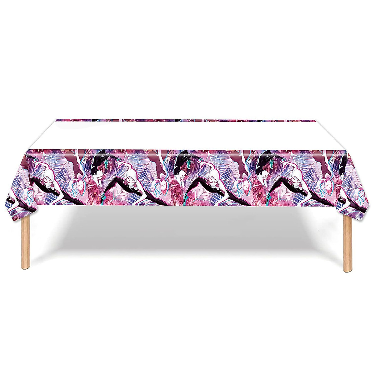 Spider-Gwen Party Supplies Tableware Cover Plates And Napkins Tablecloth Birthday Party Table Decoration Across the Spider Verse For 10 Guests Treat