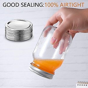 Canning Lids for Ball, Kerr Jars - Split-Type Metal Mason Jar Lids for Canning - Food Grade Material, 100% Fit & Airtight for Wide Mouth Jars (86mm Wide Mouth（100 Pcs）)