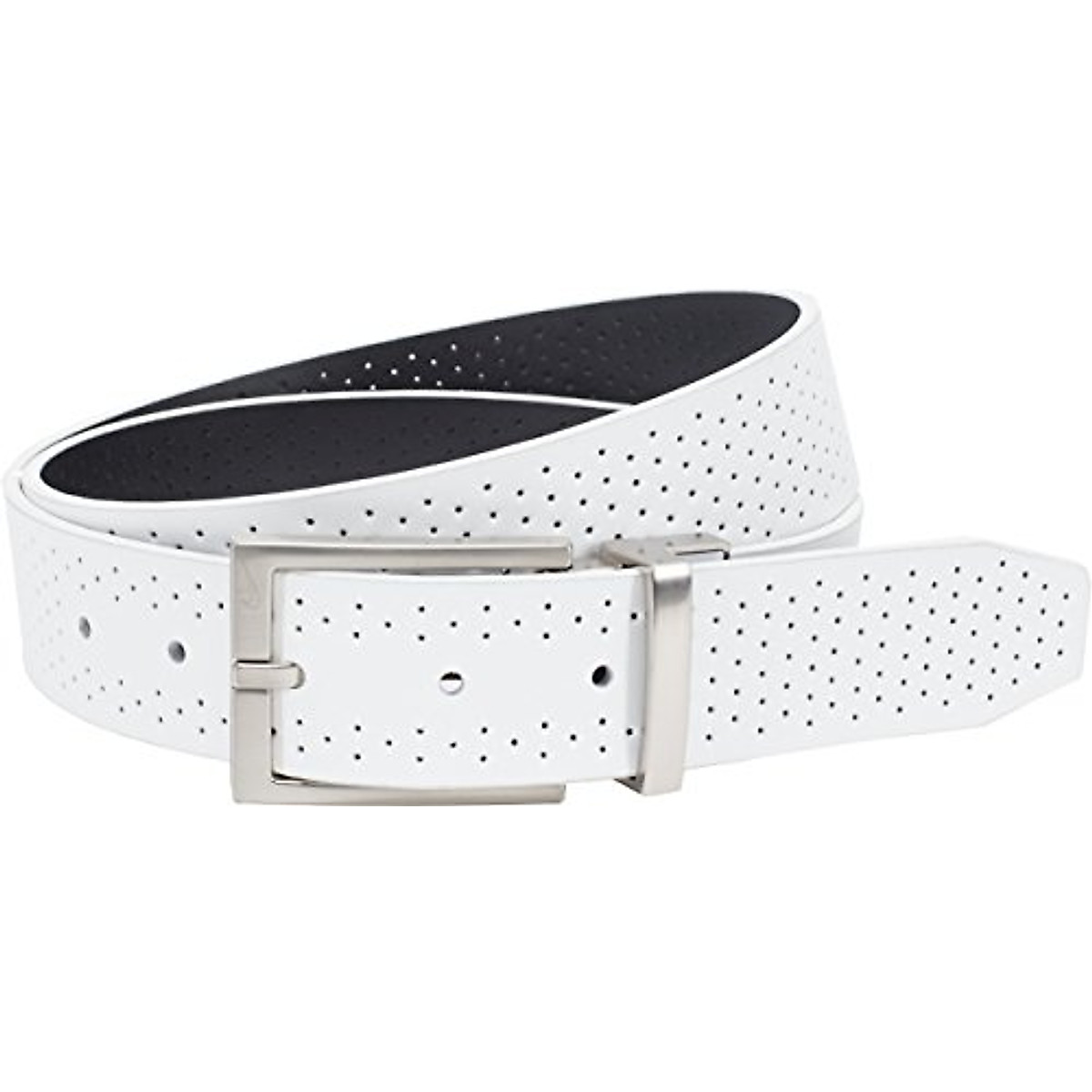 Nike Mens Pin Dot Perf Reversible Apparel-belts, White/Black, 36 US