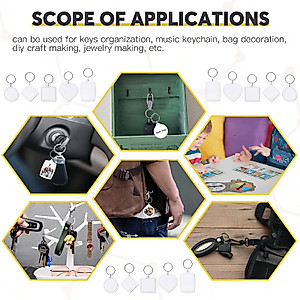 Mardatt 40Pcs Clear Acrylic Blank picture Photo frame keychain Personalized photo insert keychain bulk, Rectangle, Heart-Shaped, Round, Square and Rhombus Great for Personalized Keychains DIY Gift