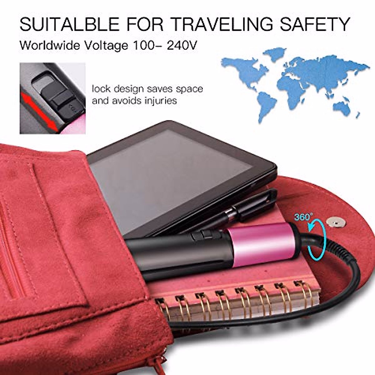 MSTECH Hair Straightener and Curler 2 in 1 - Twisted Ceramic Flat Iron for Hair with Salon High Heat 450℉- Hot Tool Curling Iron with Digital Display -Unique Gifts for Women/Mom