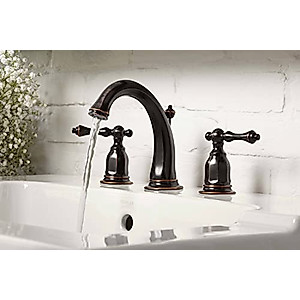 KOHLER Kelston Widespread Bathroom Sink Faucet, Drain Included, 3 Hole Installation, Oil-Rubbed Bronze Finish, K-13491-4-2BZ