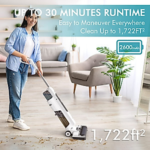 Ecowell Cordless Wet Dry Vacuum Cleaner and Mop, with Self Cleaning for Hard Floor and Area Rug Vacuum Cleaner, 8.2 pounds, WCVP03