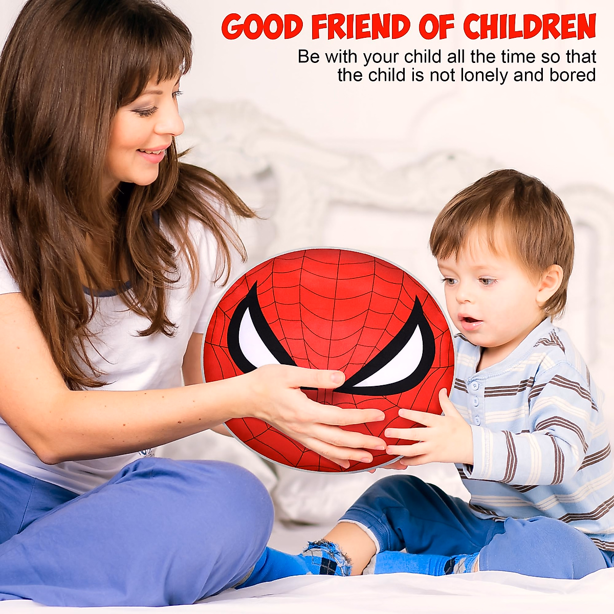 13.8 Inch Spider Plush Pillow - Super Soft Spidey Plush Stuffed Animal Toy for Movie Hero Fans, for Kids' Plush Toy Pillows, Stuffed Figure Doll for Kids & Adults with Birthday Christmas