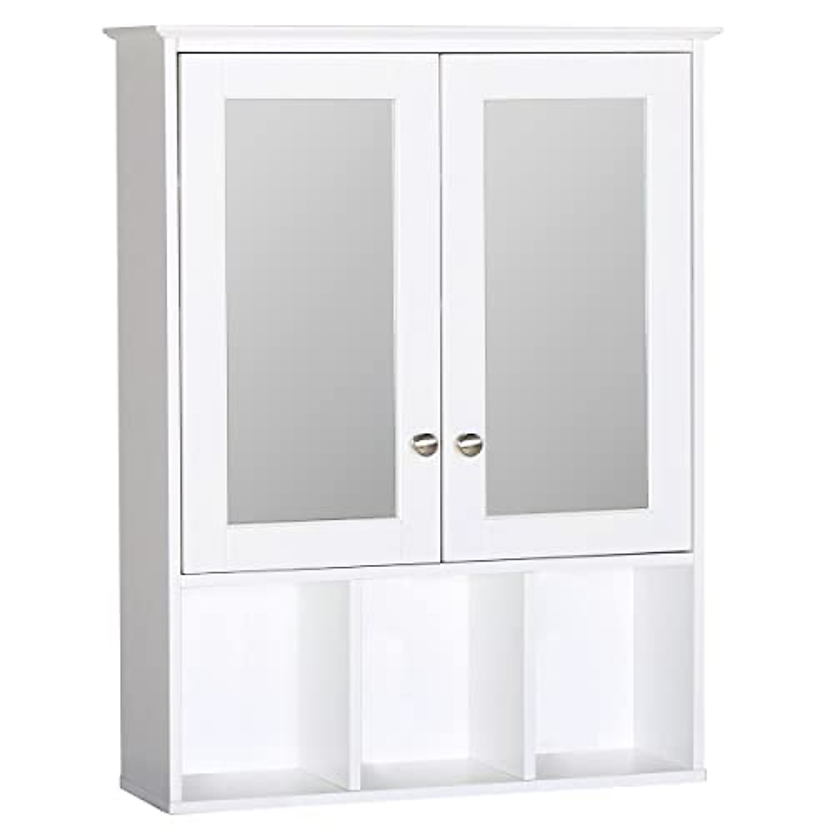 VEIKOUS Bathroom Cabinet Wall Mounted, Large Medicine Cabinets, 30.4'' Tall Medicine Cabinet for Bathroom w/Dual Mirror Doors & Adjustable Shelves, White