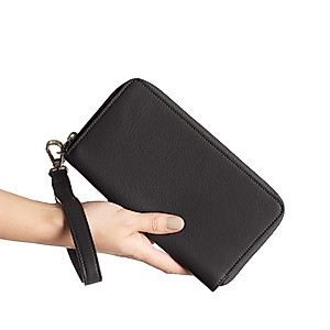 Leatherology Black Onyx Windsor Checkbook Wallet