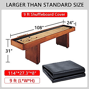 Waterproof Shuffleboard Table Cover for Shuffleboard Table 9ft Heavy Duty Leatherette Furniture Cover