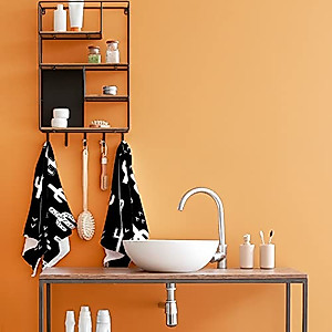 XOLLAR Bath Hand Towel for Bathroom Black White Cactus 2 Pieces Decorative Fingertip Towels Soft Absorbent Kitchen Dish Face Drying Cloth 30 x 15 inch Quick Dry