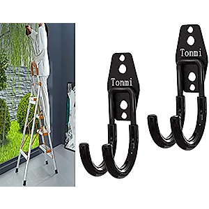 2Pcs Telescoping Wall Mount Ladder Hooks, Folding Step Stool Wall Mount Hooks, Household Engineering Ladder Hanger, Telescoping Ladder Hanger, for Garage or Shed Display & Storage Ladder Tool