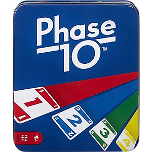 Mattel Games Phase 10 Card Game for Families, Adults and Kids, Challenging & Exciting Rummy-Style Play in a Storage Tin (Amazon Exclusive)