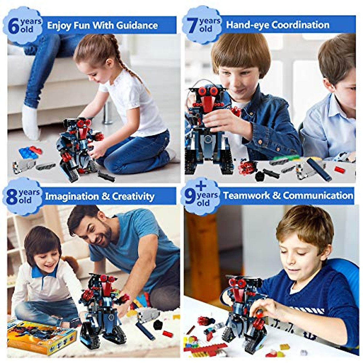 STEM Robot Toys for Kids, Science Building Block Kit for Boy and Girl, Educational Remote Control Toy with App Control for Learning for 8 9 10 11 12 13 Year Old Boys and Girls (Dark Blue)