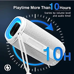 UrbanX Scorpio Series Bluetooth Speaker, IPX6 Waterproof Speakers HD Surround Sound with Punchy Bass, True Wireless Pairing, BT5.3, Portable Speaker for Nokia C2 - White