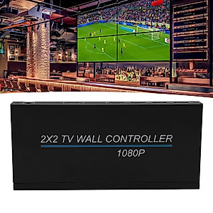 Video Wall Controller 4 Channel 1080P 60Hz TV Wall Processor, Support 1 Channel Input and Customize Display Methods, for Rear Projection Units, LCD TVs (US Plug)