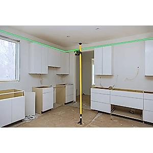 Laser Level Pole, Firecore Upgraded 12 ft. Telescoping Laser Pole with Tripod and Multifunctional Mounting Clamp, Adjustable Bracket with 1/4"-20 Laser Mount for Rotary and Line Laser Level- FLP370CX