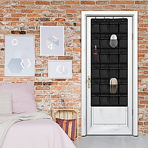 Katkuca Over the Door Shoe Organizer - Hanging Storage Shoe Rack with 24 Oversized Fabric Pockets, 10 protection Covers and 4 Metal Hooks for Men's Sneakers, Women's Heels, Kids, Slippers