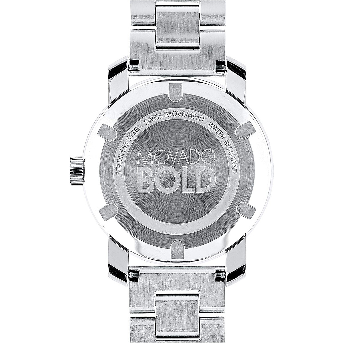 Movado Women's BOLD Iconic Metal Watch with a Flat Dot Sunray Dial, Silver/Pink/Gold (Model 3600084)