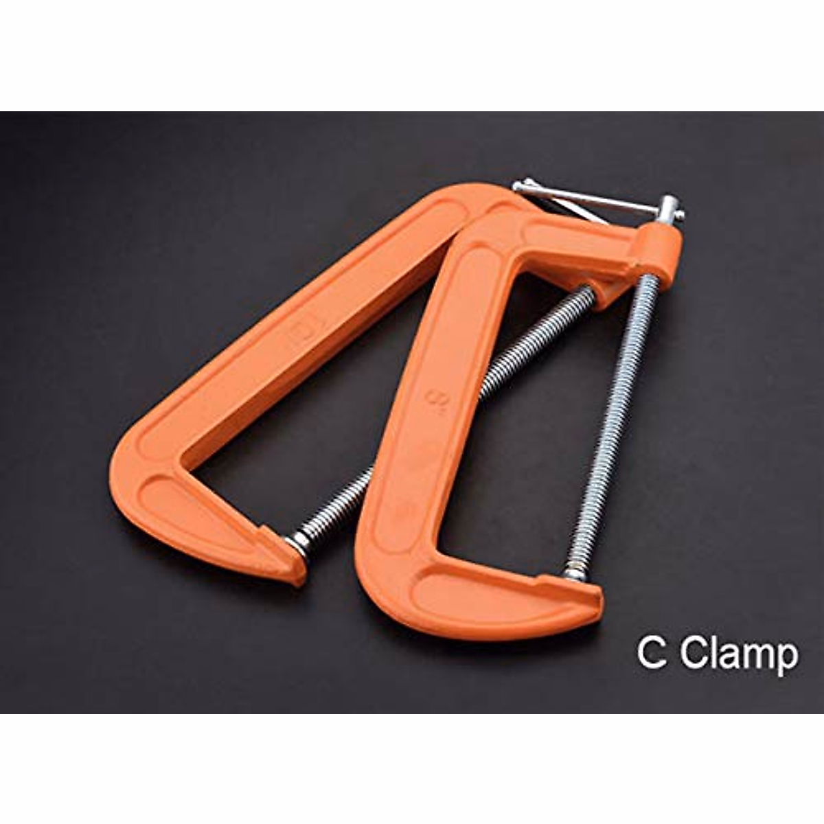 Edward Tools Heavy Duty Steel 8" C Clamp - Iron Alloy - Versatile Clamp for Brake, parts assembly, fastening, welding, woodwork, metal work, auto - T rotary handle - Thicker Screw