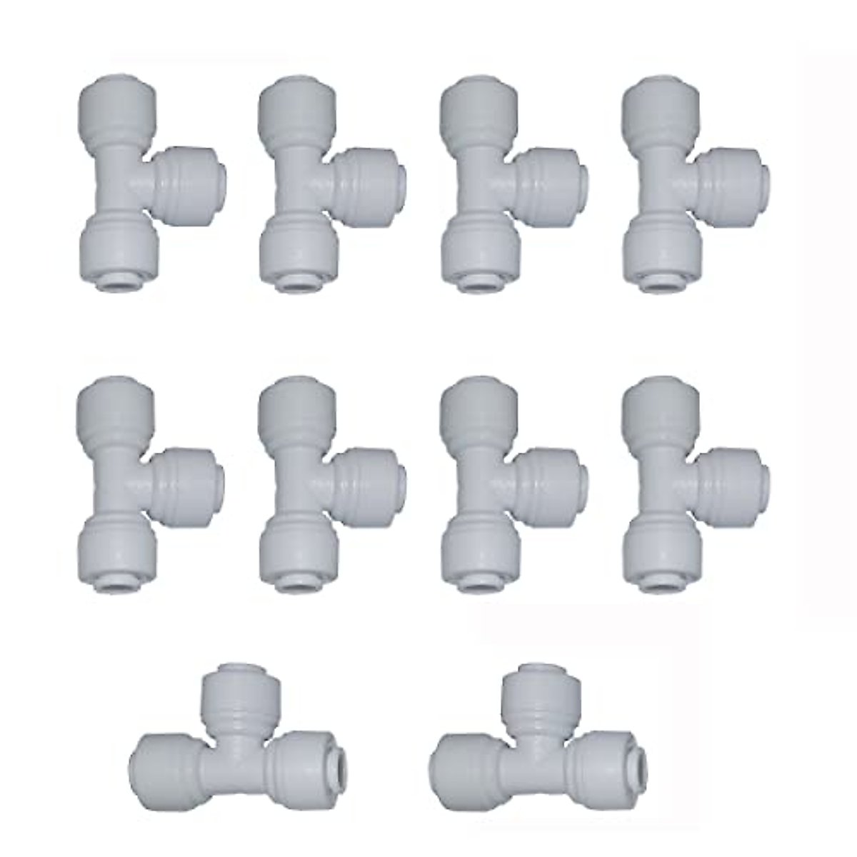 Malida 1/4" Tee 3 Way Tube Quick Connect Push Fit RO Water Reverse Osmosis System set of 10