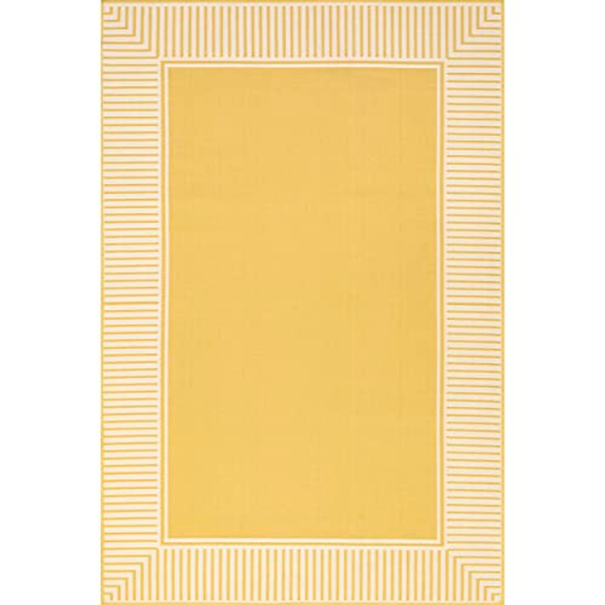 nuLOOM Asha Simple Border Indoor/Outdoor Area Rug, 8' x 10', Yellow