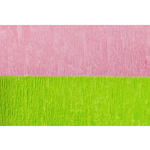 K-Kraft USA-Made Hanging Decorative Crepe Paper Streamers for Birthday, Party, Holiday, School, Wedding, Shower, or Graduation (Pink and Green)