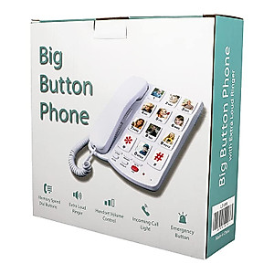 Corded Phone, Shinydream Big Button Phone for Seniors with Photo Memory One-Touch Dialling, Ringer Volume Control, Works in Power Outages, Best Landline Phone for Hearing and Visually Impaired